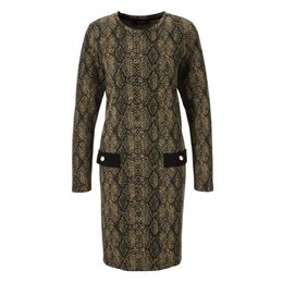 Aniston CASUAL Jerseykleid in beige-oliv-schwarz | Gr.: 38