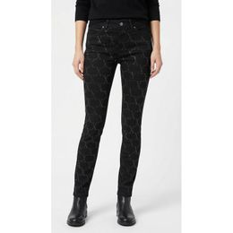 MAC Damen MAC Skinny-fit-Jeans &raquo;DREAM SKINNY chain glitter&laquo; mit Glitzersteine Muster schwarz 44, L&auml;nge 32