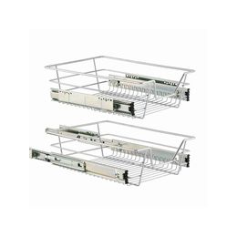 Home Nature Wohnkonzept 2er-Pack Teleskopschublade mit Schienen in Silber | Gr.: 31