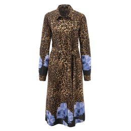 Aniston CASUAL Blusenkleid in schwarz-beige-braun-blau-hellblau | Gr.: 40