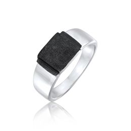 Kuzzoi Ring 925 Sterling Silber Siegelring in Schwarz | Gr.: 66