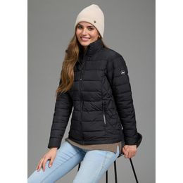 Polarino Damen Steppjacke mit seitlichem Einsatz und Stehkragen leichte &Uuml;bergangsjacke schwarz 42