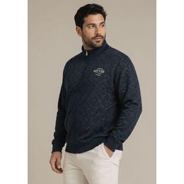 Herren Sweatjackemarine melange, Gr. M, MAN'S WORLD PLUS, Sweatware, Obermaterial: 55% Baumwolle, 45% Polyester, Sweatjacken, mit Rei&szlig;verschluss,