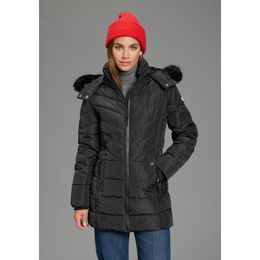 ALPENBLITZ Damen ALPENBLITZ Winterjacke &raquo;Pistengl&uuml;ck&laquo; mit Kapuze leichtes Webmaterial, sportlicher Stil, figurumspielender Schnitt schwarz 46