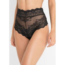 bonprix Damen bonprix Taillenslip &raquo;Highwaist Slip aus zarter Spitze&laquo; Highwaist-Passform, mit zarter Spitze, aus Polyamid mit Elasthan schwarz 40/42 (M