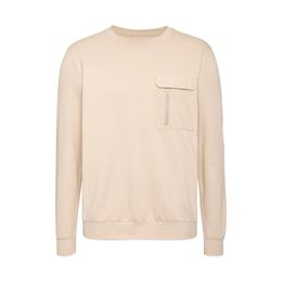 John Devin Herren Sweatshirt &raquo;, Rundhals Sweater&laquo;, Brusttasche aus Kontrastmaterial mit zwei Funktionen beige 4XL (68/70)