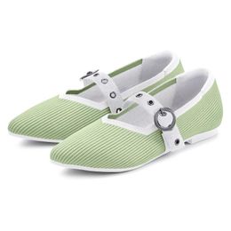 Lascana Damen Lascana Ballerina mit spitz zulaufender Form im klassischen Design gr&uuml;n 41