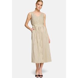 Zero Damen Druckkleid "Damen mit Streifen"cream, braun, Gr. 38, Obermaterial: 60% Viskose, 40% Baumwolle, Kleider, Material