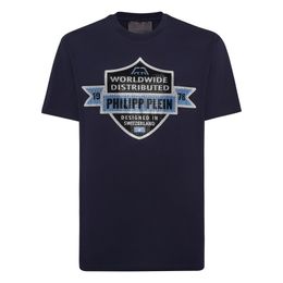 Philipp Plein T-Shirt 'Crest' Herren Gr&ouml;&szlig;e XL navy / wei&szlig;