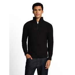 Tom Tailor Denim Herren Tom Tailor Denim Strickpullover mit Rippb&uuml;ndchen schwarz S