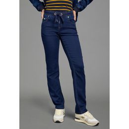 Kangaroos Damen Kangaroos Jogg Pants mit Eingrifftaschen, Ges&auml;&szlig;taschen und Coinpocket, gerader Straight-Fit blau 44, N-Gr