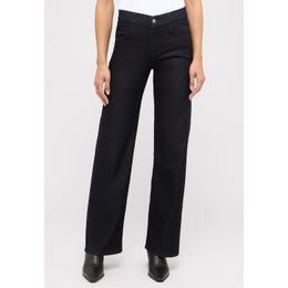 Angels Damen Angels 5-Pocket-Jeans &raquo;LIZ SPORTY&laquo; weite Passform, mit 1-Knopf-Form, mit Metallrei&szlig;verschluss schwarz 40, L&auml;nge 30