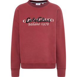 Carlo Colucci Sweatshirt ' De Tomas ' Herren Gr&ouml;&szlig;e L bordeaux / schwarz / wei&szlig;