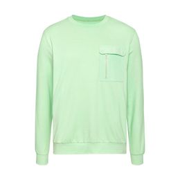 John Devin Herren Sweatshirt &raquo;, Rundhals Sweater&laquo;, Brusttasche aus Kontrastmaterial mit zwei Funktionen gr&uuml;n 3XL (64/66)