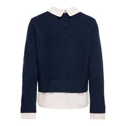 Only Damen Only Strickjacke &raquo;ONLALIVIA LS WOVEN MIX CARDIGAN CS KNT&laquo; Materialmix, regular fit blau XS