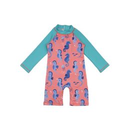 Walkiddy Badeanzug 'Walkiddy - Blue Seahorses Swimsuit' M&auml;dchen Gr&ouml;&szlig;e 128 rosa