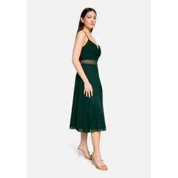Vera Mont Damen Cocktailkleid "Damen mit Wasserfallausschnitt"schwarz moss, festlich, Gr. 44, Chiffon, Obermaterial: 100% Polyester. Futter: 100%