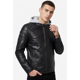 Mauritius Herren Lederjacke &raquo;Rylo LAKEV&laquo; mit Kapuze Rei&szlig;verschluss, Rei&szlig;verschlusstaschen schwarz XL Trachtenmode