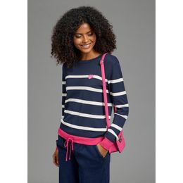 Laura Scott Damen Strickpullover &raquo;aus Feinstrick, figurumspielende Passform&laquo; mit Bindeband und Herzmotiv 36/38