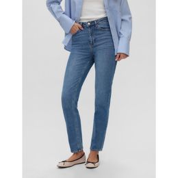 V&eacute;ro Moda Vero Moda Damen Mom-Jeans &raquo;VMNICKIE HR MOM JEANS BLUE MIX NOOS&laquo; Baumwollmischung, high waist, loose fit 30, L&auml;nge 34