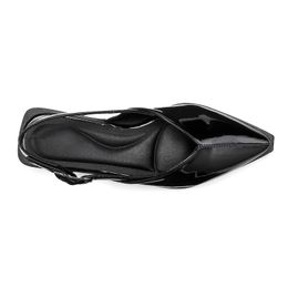 French Connection Damen Ballerina &raquo;Riemchenballerina, Halbschuh, Sling-Ballerina, Sandale, Sommerschuhe&laquo; in modischer Lack-Optik schwarz 40