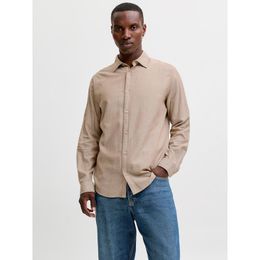 Jack & Jones Jack & Jones Herren Langarmhemd &raquo;JJEFIELD MELANGE SHIRT LS SN&laquo; Baumwolle, normal geschnitten beige XS, N-Gr