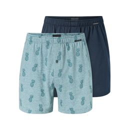 Schiesser Boxershorts ' Basic ' Herren Gr&ouml;&szlig;e L navy / t&uuml;rkis
