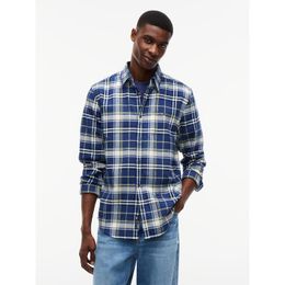 Tommy Jeans Herren Flanellhemd &raquo;REGULAR FLANNEL CHECK SHIRT&laquo; Regular fit mit Karomuster blau M (48/50), N-Gr