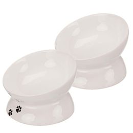 Trixie Keramiknapf Katze erh&ouml;ht wei&szlig; 0,15 l 2er Set