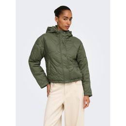 Only Damen Only Steppjacke &raquo;ONLTAHIA LW HEART HOOD JACKET CC OTW&laquo; mit Kapuze Kunstfaser gr&uuml;n S