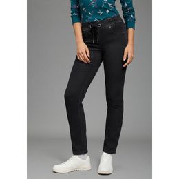 Kangaroos Damen Kangaroos Jogg Pants mit Eingrifftaschen, Ges&auml;&szlig;taschen und Coinpocket, gerader Straight-Fit schwarz 46, N-Gr