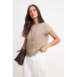 Trendyol T-Shirt Damen Gr&ouml;&szlig;e S taupe