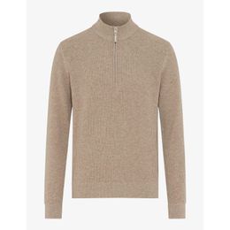 Brax Herren Strickpullover Style STEFFEN cappucino, hellbraun, Gr. S