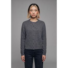 Only Damen Only Strickjacke &raquo;ONLOLIVIA LS O-NECK CARDIGAN CC KNT&laquo; Materialmix, regular fit grau L
