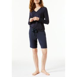 Schiesser Damen Pyjamahose &raquo;Mix + Relax&laquo; atmungsaktiv, Single Jersey, Gummizug blau 34, N-Gr