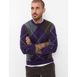 Brax Herren Strickpullover Style RICK plum, dunkles lila, Gr. XS