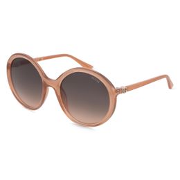 Guess GU00281 | Damen-Sonnenbrille | Fassung: Vollrand, Rund, Kunststoff, Orange | Glasfarbe: Grau Verlaufend