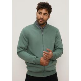 Bruno Banani Herren Sweatjacke mit Stehkragen, aus Polyester und Baumwolle gr&uuml;n S