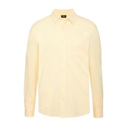 H.I.S. H.I.S Herren Langarmhemd &raquo;- leicht strukturiertes Piqu&eacute; Hemd aus angenehmer Shirt-Qualit&auml;t&laquo; klassischer Kragen, tonige Kn&ouml;pfe, weiche Baumwoll-Pikee-