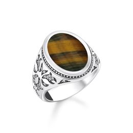 Thomas Sabo Ring female size 68 Brown / Silver