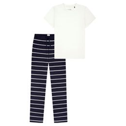 Schiesser Pyjama 'Mix & Relax' Damen Gr&ouml;&szlig;e XL blau / wei&szlig; Sommerkleid