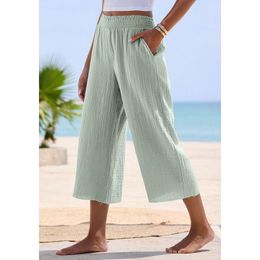 Beachtime By Lascana Damen Beachtime by Lascana Culotte &raquo;aus weicher Musselinware mit elastischem Bund, Musselinhose&laquo; luftige Strandhose mit weitem 