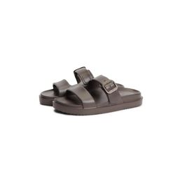 Tommy Hilfiger Damen Pantolette &raquo;TH MOLDED SUMMER SANDAL&laquo; Sommerschuh mit seitlicher Ziernaht braun 37