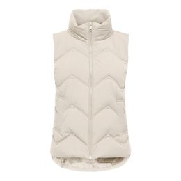 Jacqueline de Yong Jdy Damen JDY Steppweste &raquo;JDYPOWER SHORT WAISTCOAT OTW HAB&laquo; Kunstfaser beige S