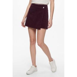 Only Damen Only Cordrock &raquo;ONLZEVA HW CORD WRAP SKORT CC PNT&laquo; Baumwollmischung, Cord mit Stretch lila XL (42)
