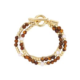 Yokoamii Armband Damen Gr&ouml;&szlig;e Onesize braun / goldgelb / wei&szlig;