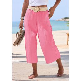 Beachtime By Lascana Damen Beachtime by Lascana Culotte &raquo;aus weicher Musselinware mit elastischem Bund, Musselinhose&laquo; luftige Strandhose mit weitem 