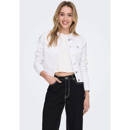 Only Damen Only Jeansjacke &raquo;ONLWONDER &ndash; Jeansjacke mit Teilungsn&auml;hten und Stretch&laquo; sehr figurbetont, casual, Denim, Baumwollmischung, Brusttaschen 