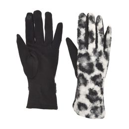 styleBREAKER Full Finger Gloves 'Touchscreen Handschuhe mit Leoparden Muster' female size XS/XL Black