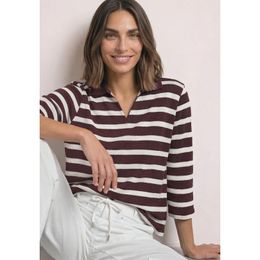 Street One Damen Street One Poloshirt mit Streifenmuster bunt 40